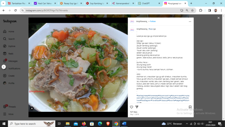 Resep Sop Iga Sapi Segar dan Gurih, Mudah di Recook - Teropong Media
