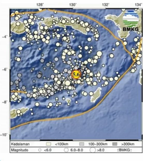 Gempa Magnitudo 5,6 Guncang Tanimbar Maluku, Tak Berpotensi Tsunami - Teropong Media