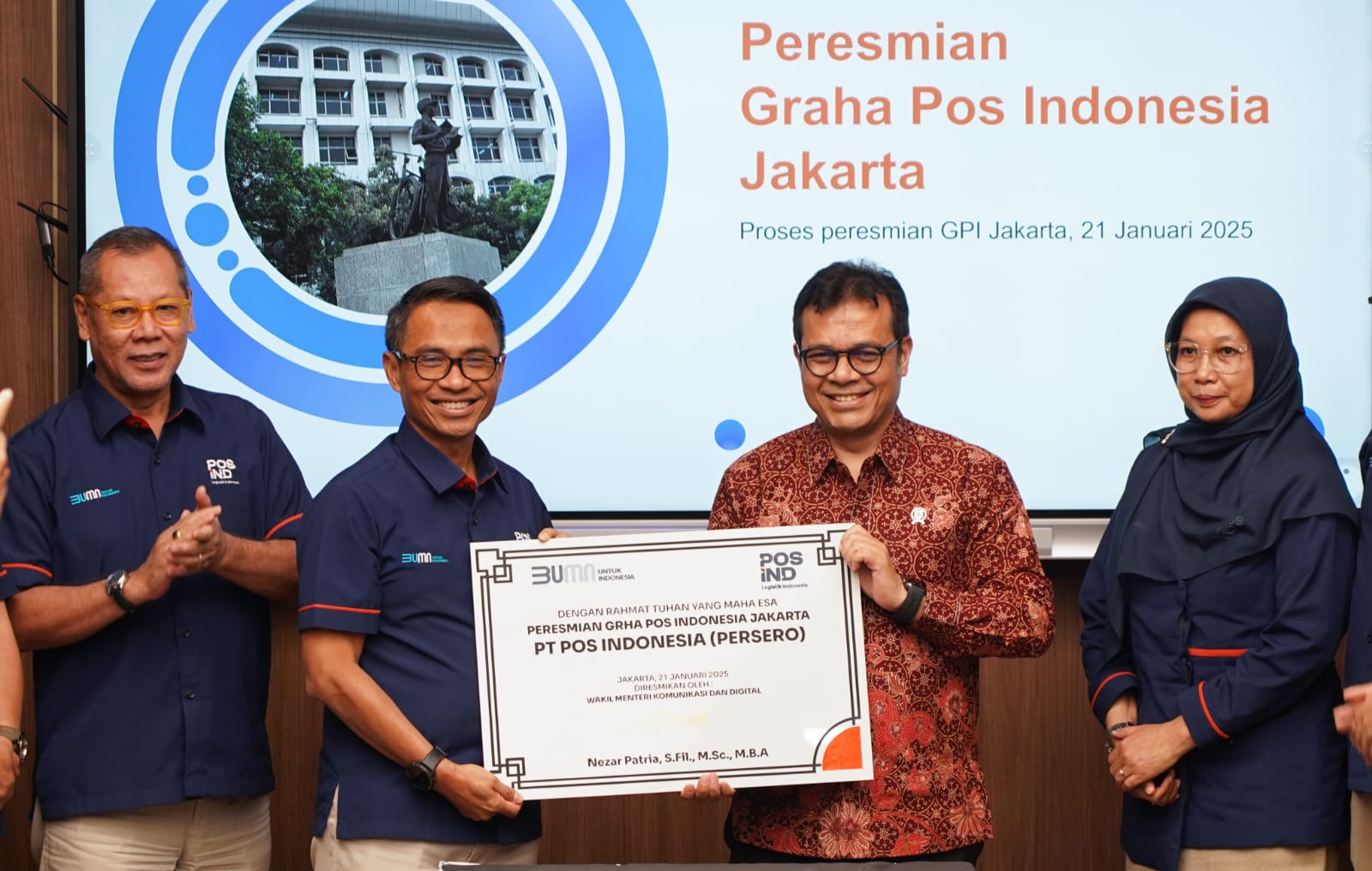 Wakil Menteri Nezar Patria Resmikan Gedung Grha Pos Indonesia Jakarta ...