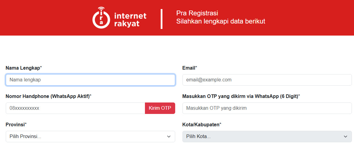Cara Daftar Internet Rakyat, Cukup Isi Formulir Secara Online ...
